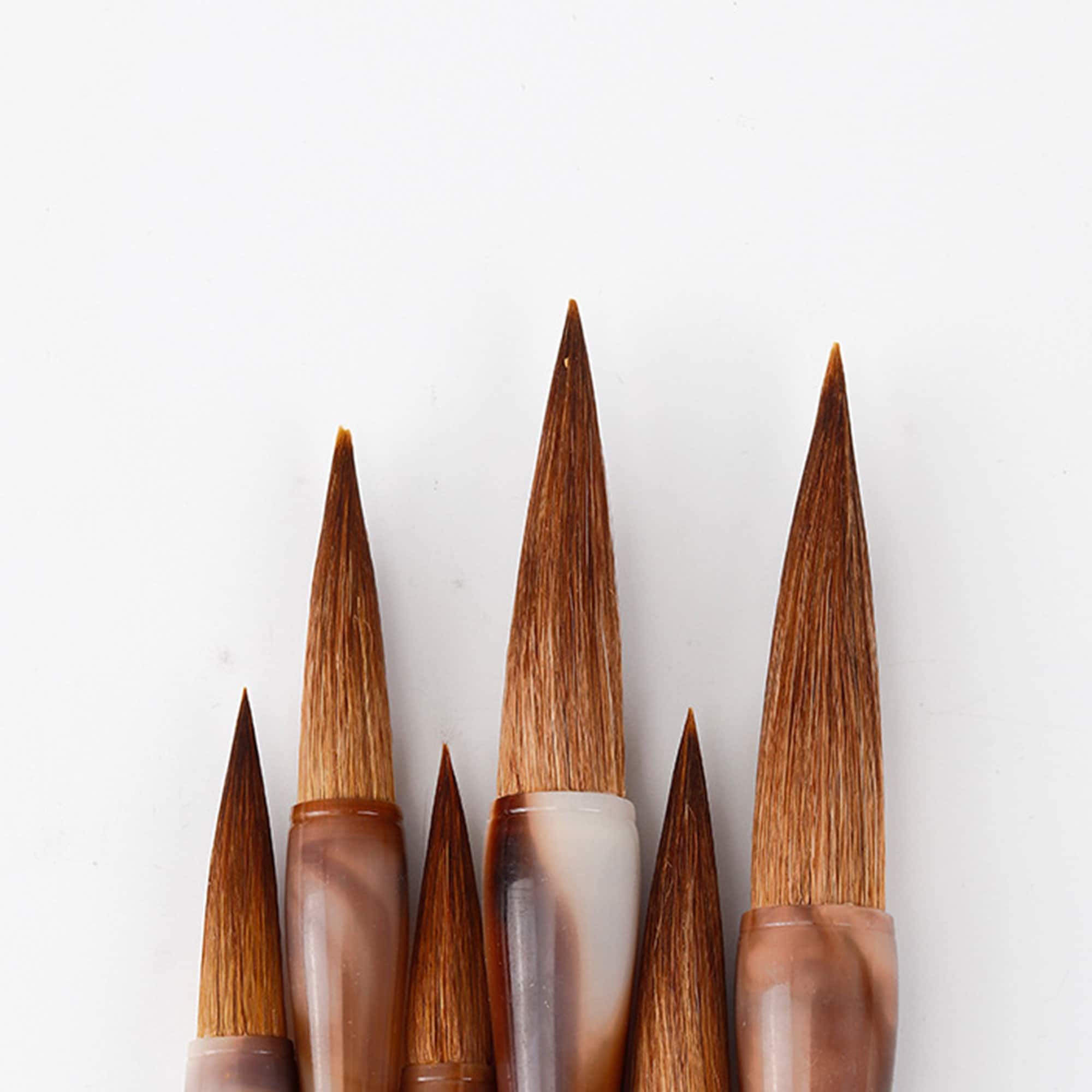 Wolf Hair Brush Set of 6 Packs Calligraphy and Painting Brush - Etsy