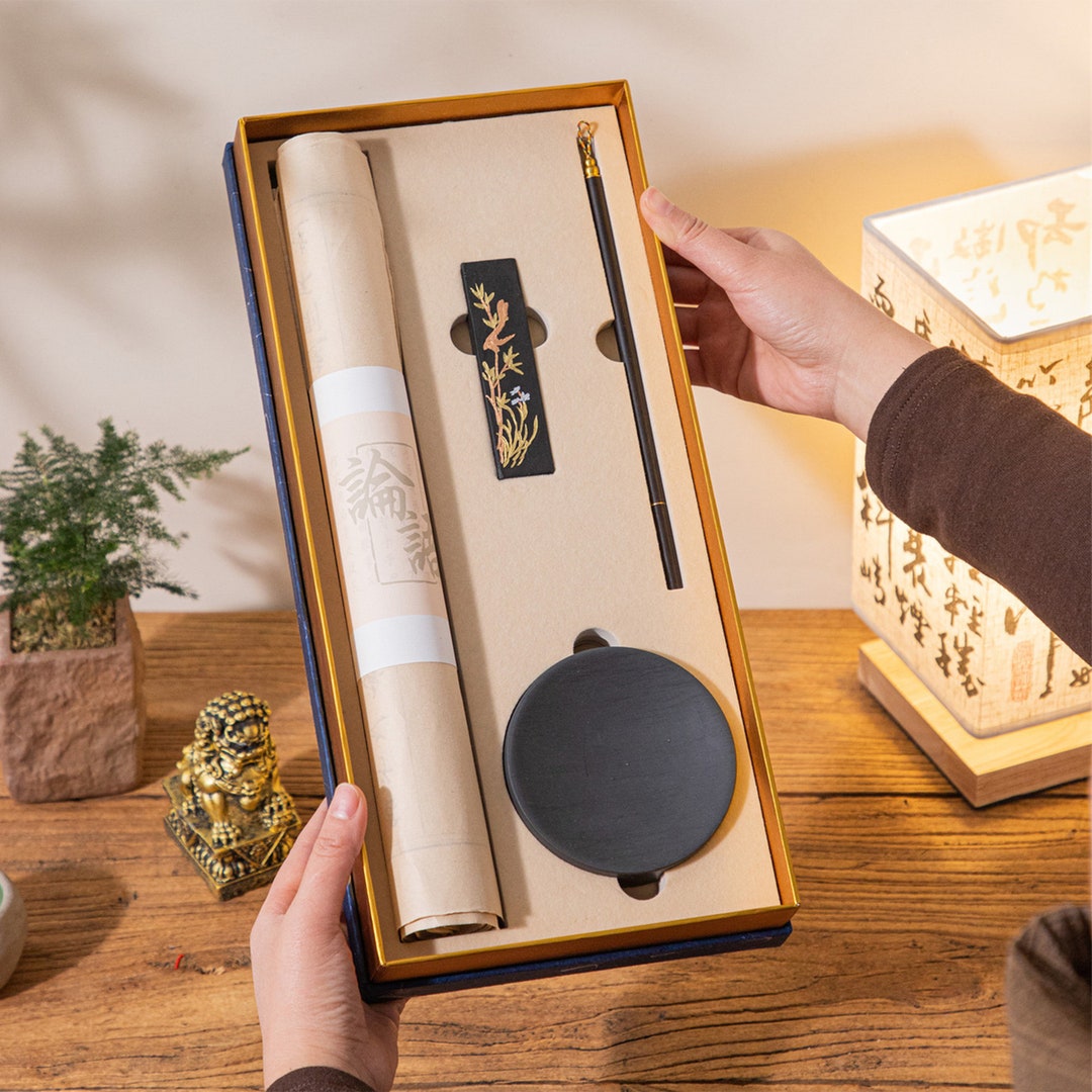 Brush Gift Box, Pen Ink Paper Inkstone, Calligraphy Supplies, Exquisite ...