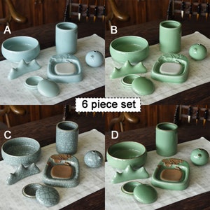 Celadon Four Treasures of Study, Calligraphy and Painting Ceramic Set ...
