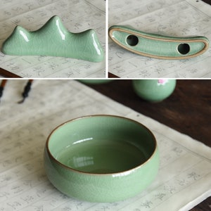 Celadon Four Treasures of Study, Calligraphy and Painting Ceramic Set ...