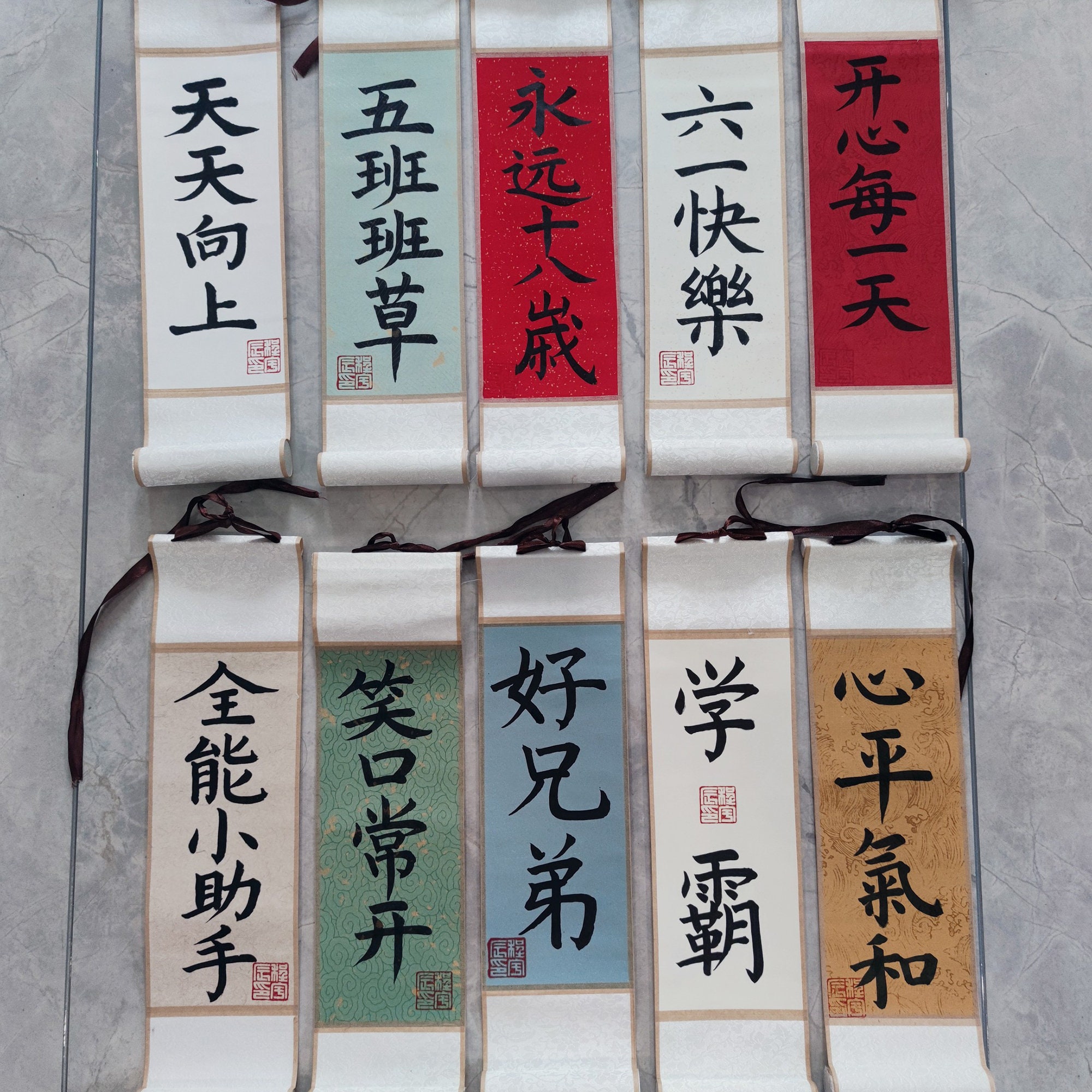 Mini Scroll Xuan Paper Calligraphy Hanging Scroll - Etsy