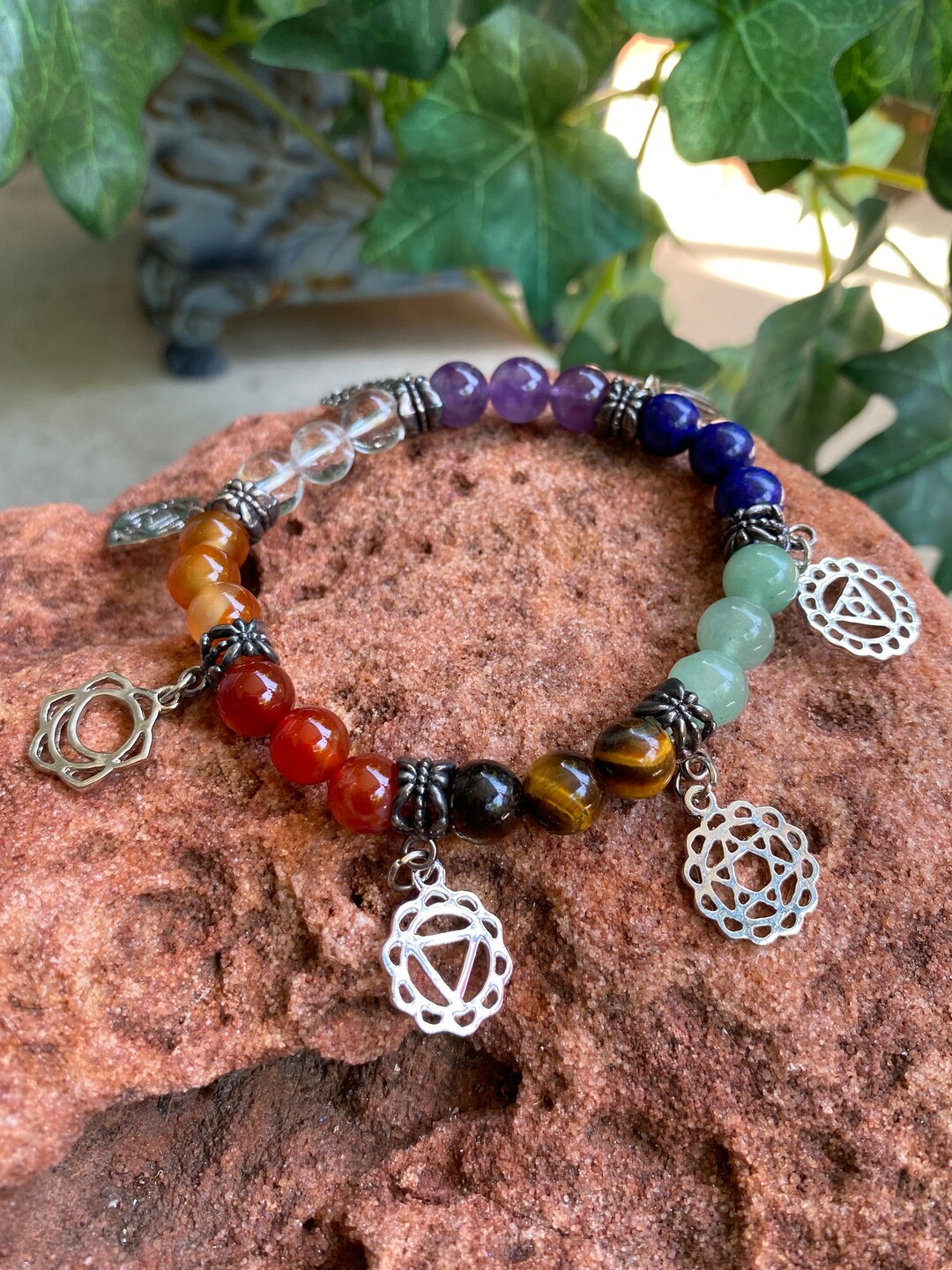Chakra Healing Bead Bracelet With Charms - Etsy