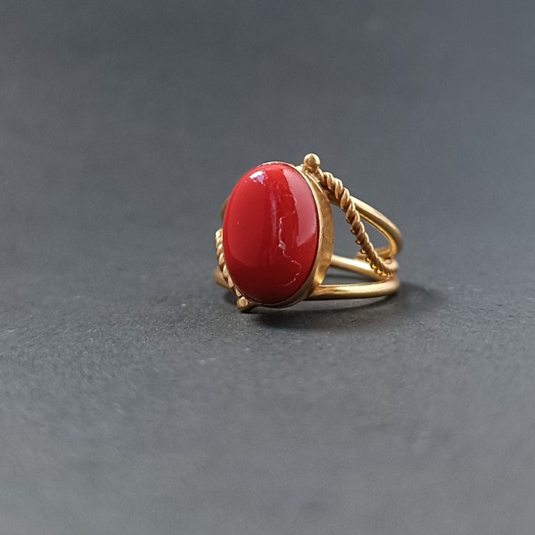 Coral Ring - Etsy