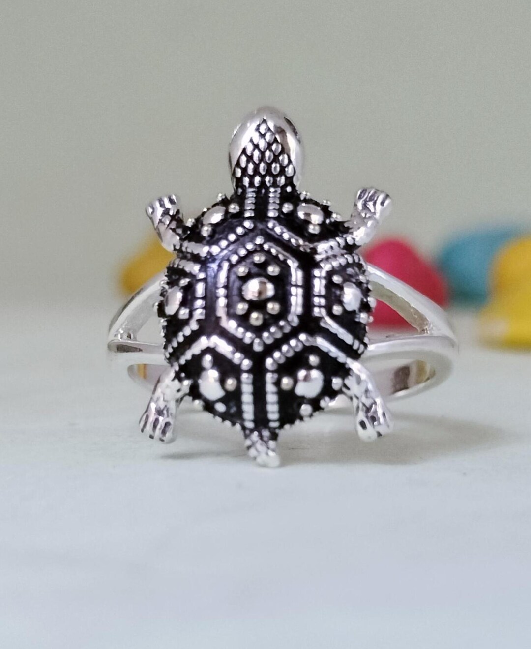 Sterling Silver Turtle Ring, Ocean Turtle Ring, Tortoise Ring, Surfer ...