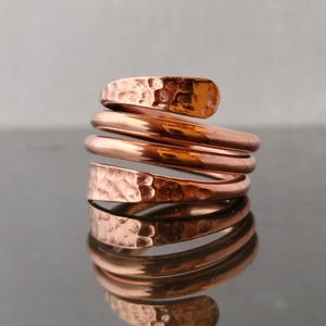 Copper Wrap Ring, Hammered Ring, Copper Band Ring, Handmade Copper ...
