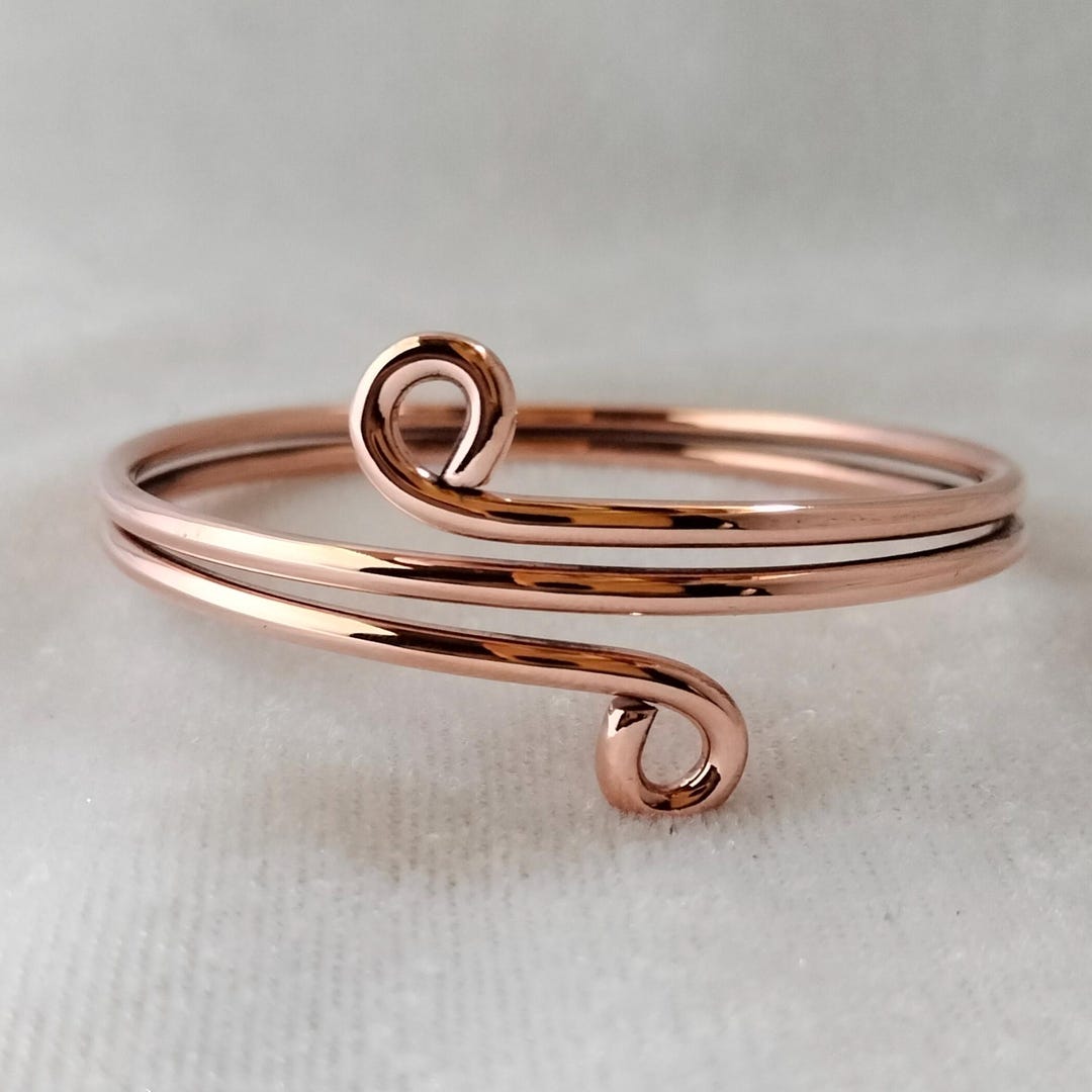 Pure Copper Minimalist Bracelet - Arthritis Relief Bangle - Healing ...