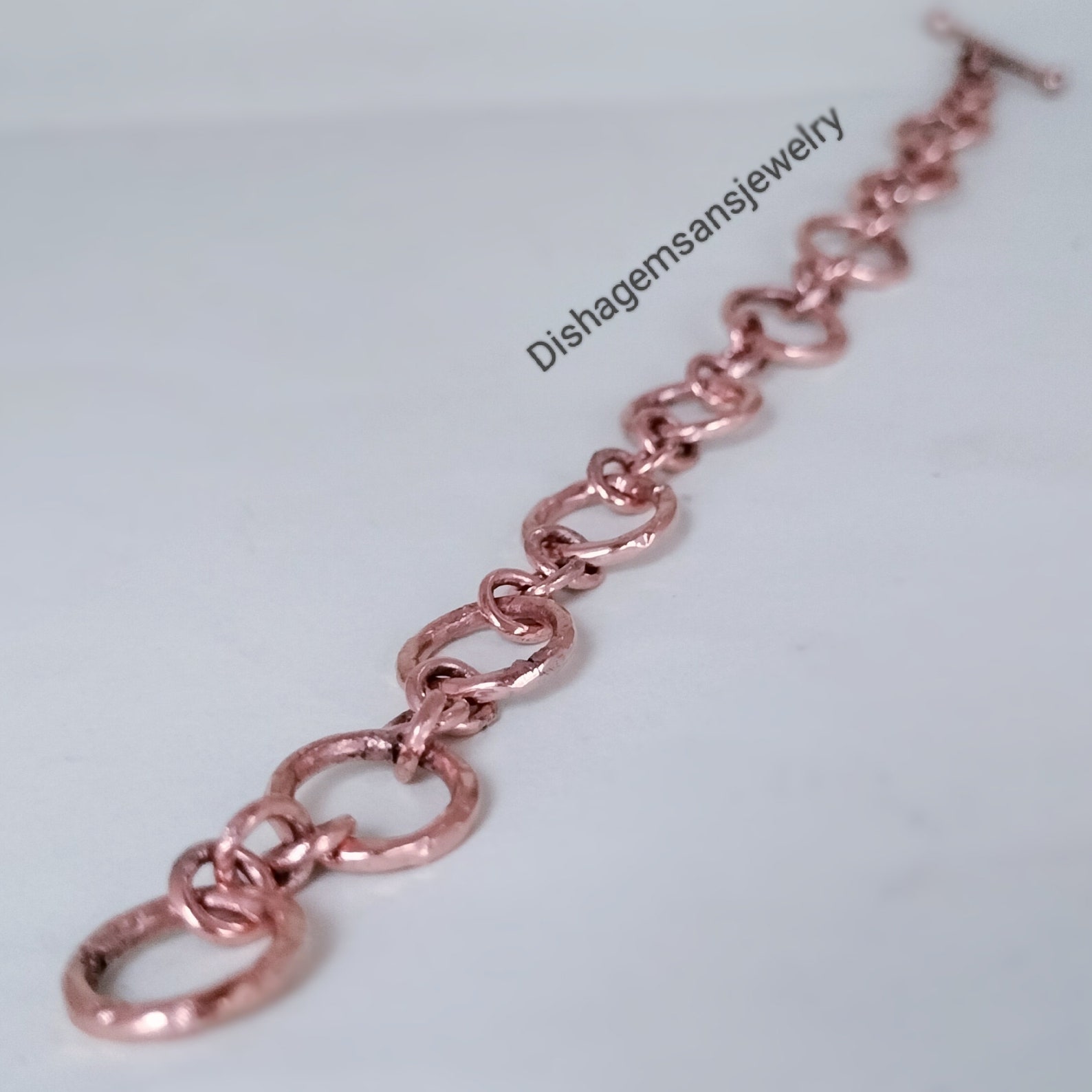 Hammered Copper Chain Link Bracelet – Artisan Unisex Jewelry - Etsy