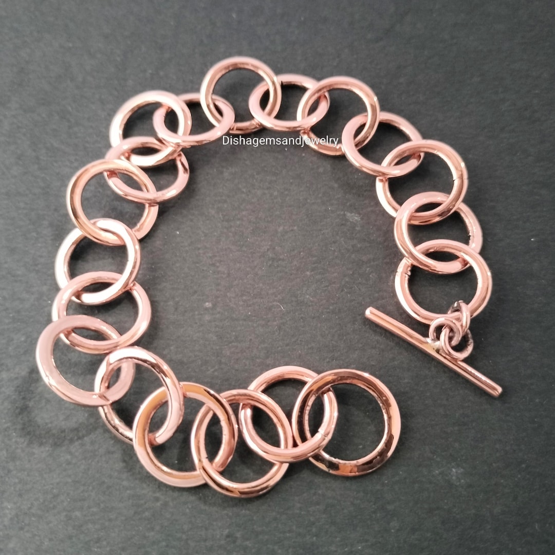 Handmade Copper Chain Link Bracelet - Unisex Bracelet - Minimalist ...