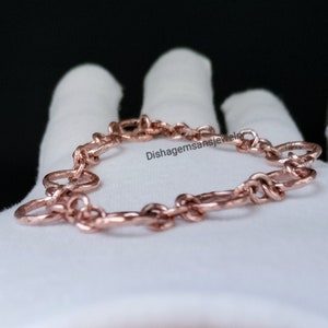 Hammered Copper Chain Link Bracelet – Artisan Unisex Jewelry - Etsy