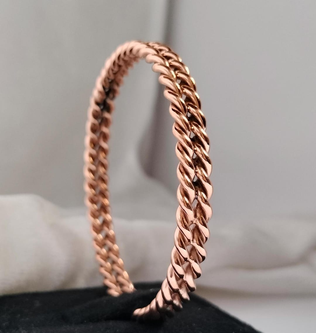 Handmade Twisted Copper Bangle Bracelet - Pure Copper Bracelet - Double ...