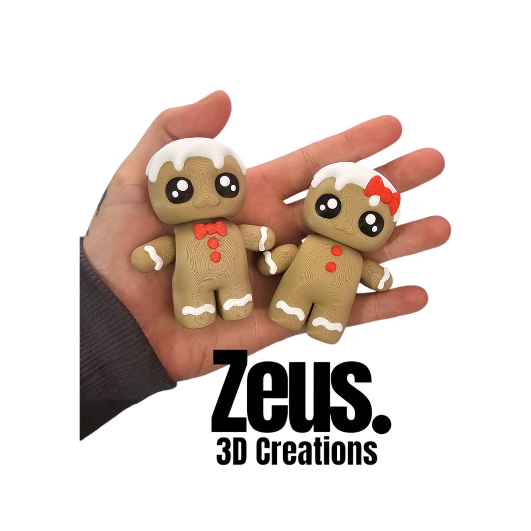 Cute 3D Printed Gingerbread People. Christmas Decor, Christmas Gift ...