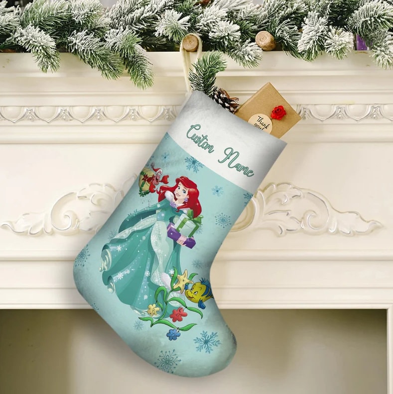 Personalized Disney Princess Stocking, Cinde Stockings, Ariel, Belle ...
