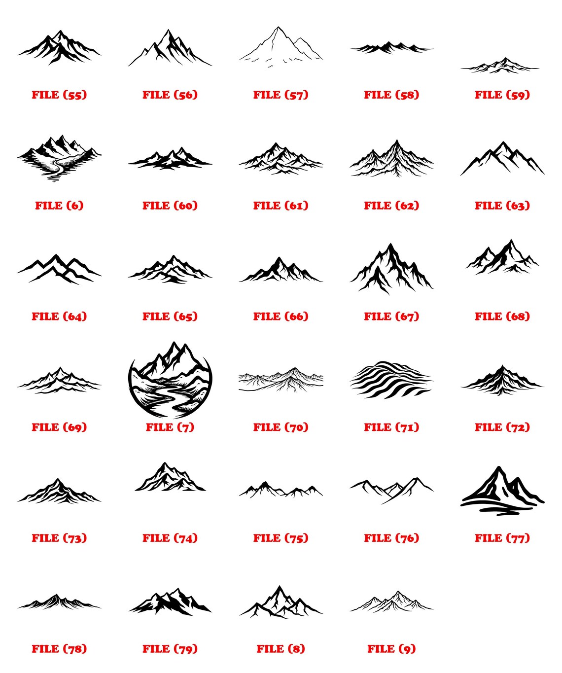 Mountain Line Art SVG & PNG Bundle – Laser Engrave Files - Etsy