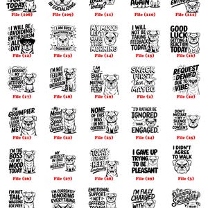 Grumpy Dog Sayings Svg Png Pdf & Dxf Bundle for Funny Pet Shirts ...