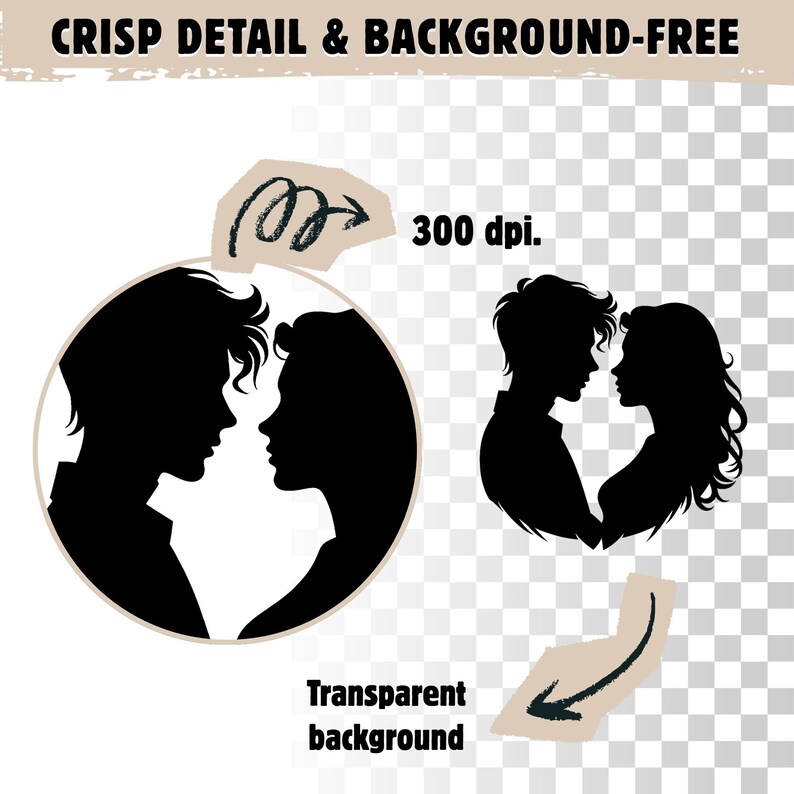 Couple Silhouettes Svg Png Pdf & Dxf Bundle for DIY Vinyl Crafts ...