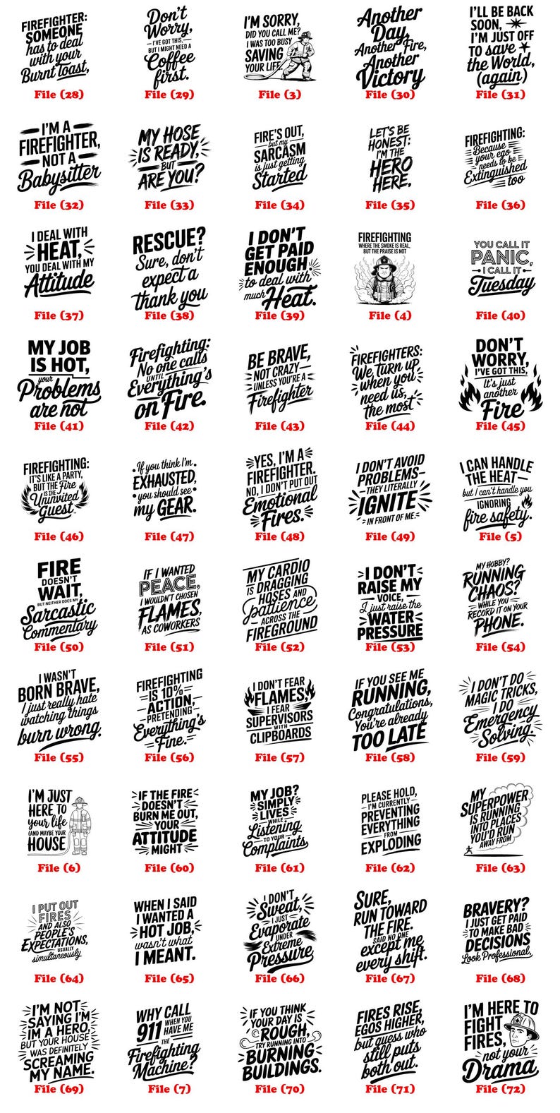 Firefighter Sarcasm SVG Bundle: Funny Fireman Designs (digital Download ...