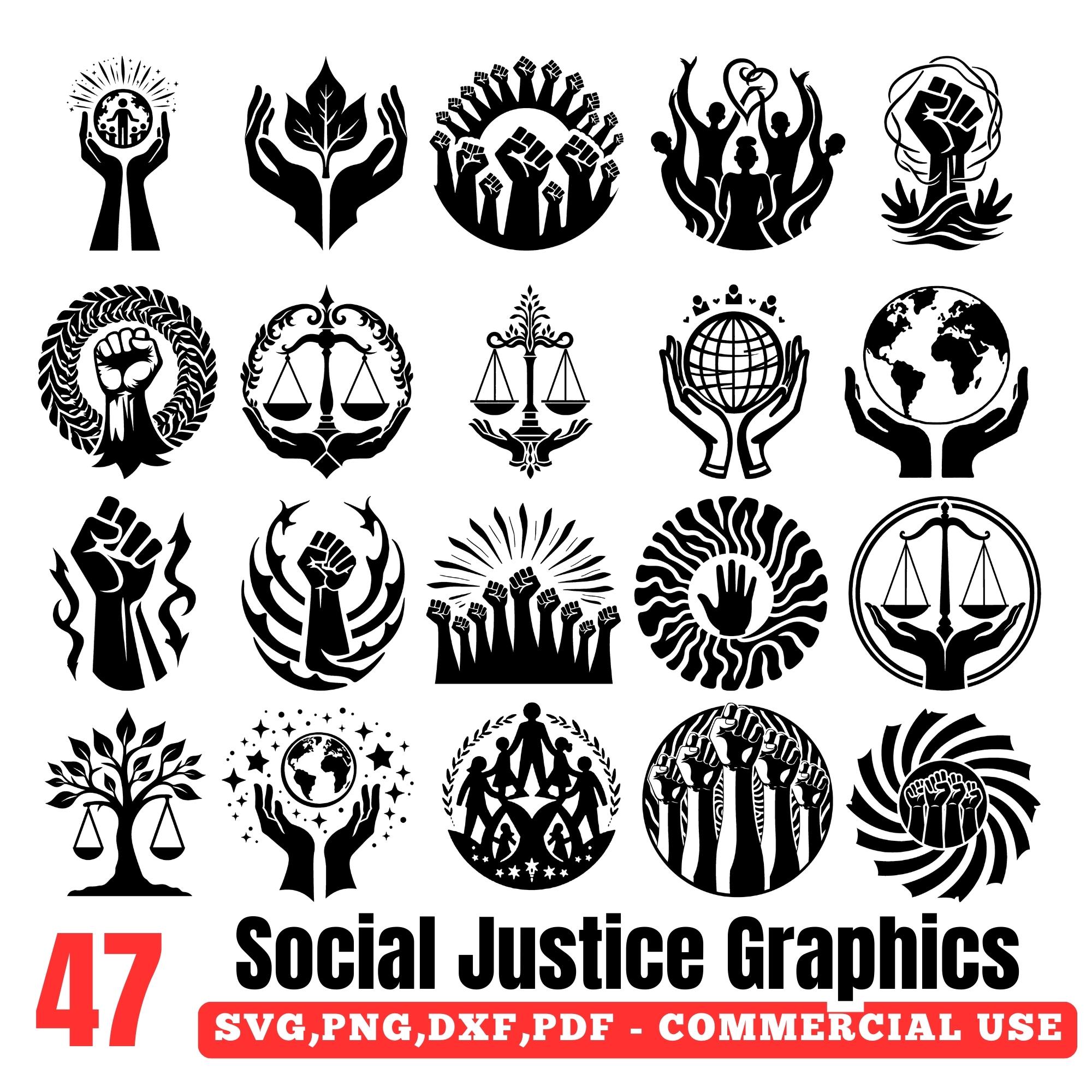 Social Justice Graphics SVG PNG PDF & Dxf Bundle for Cricut Instant ...
