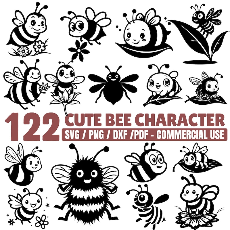 Bumble Bee Cute Clipart - Etsy
