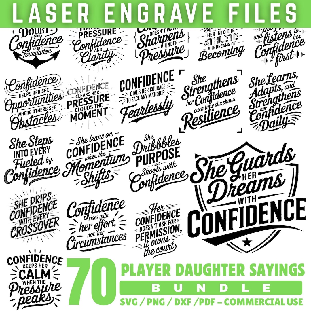 Laser Engrave Files Player Daughter Sayings Svg Png Pdf & Dxf Bundle ...