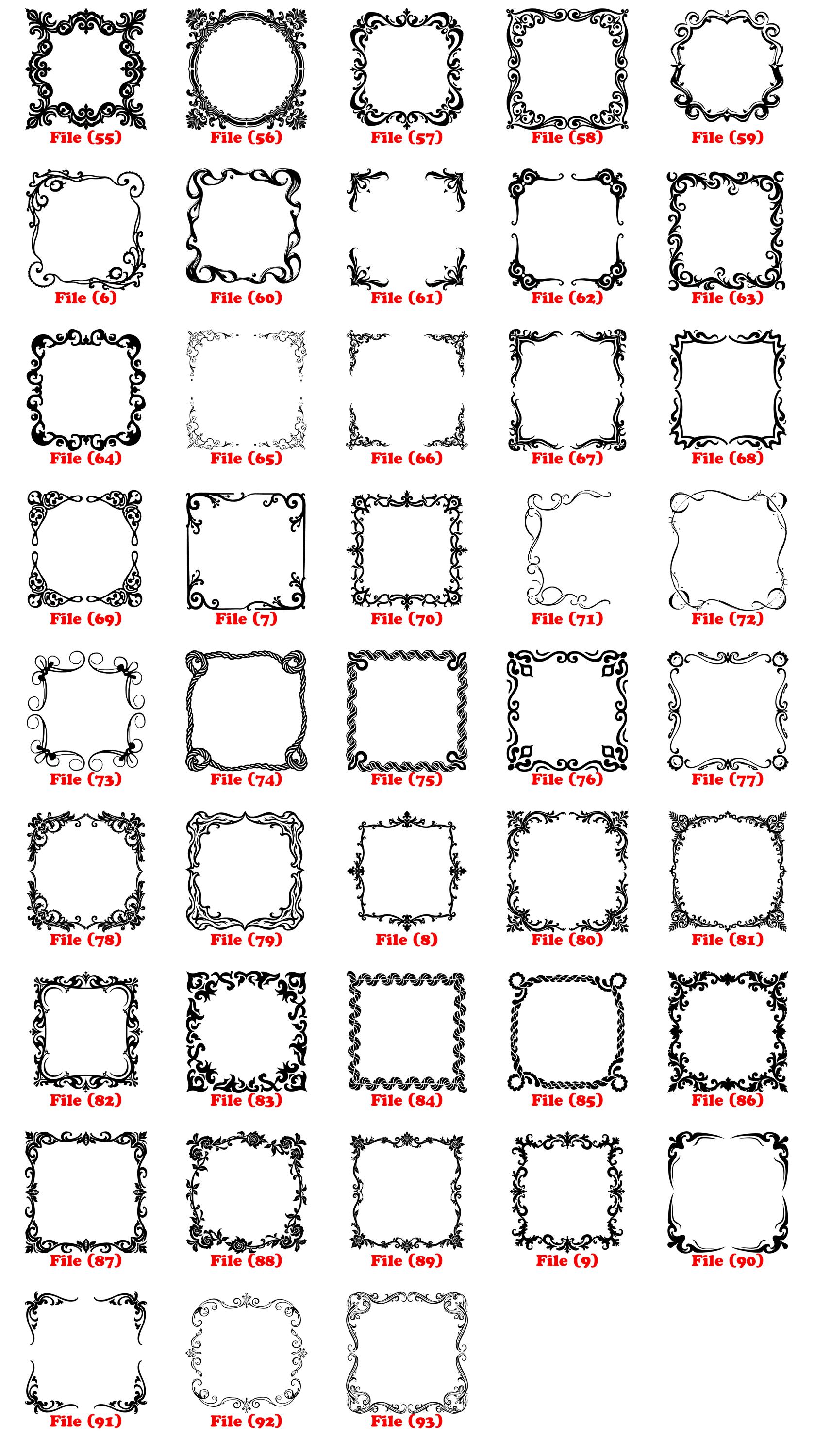 Curl Corners & Frames SVG Bundle, Etched Art (digital Download) - Etsy