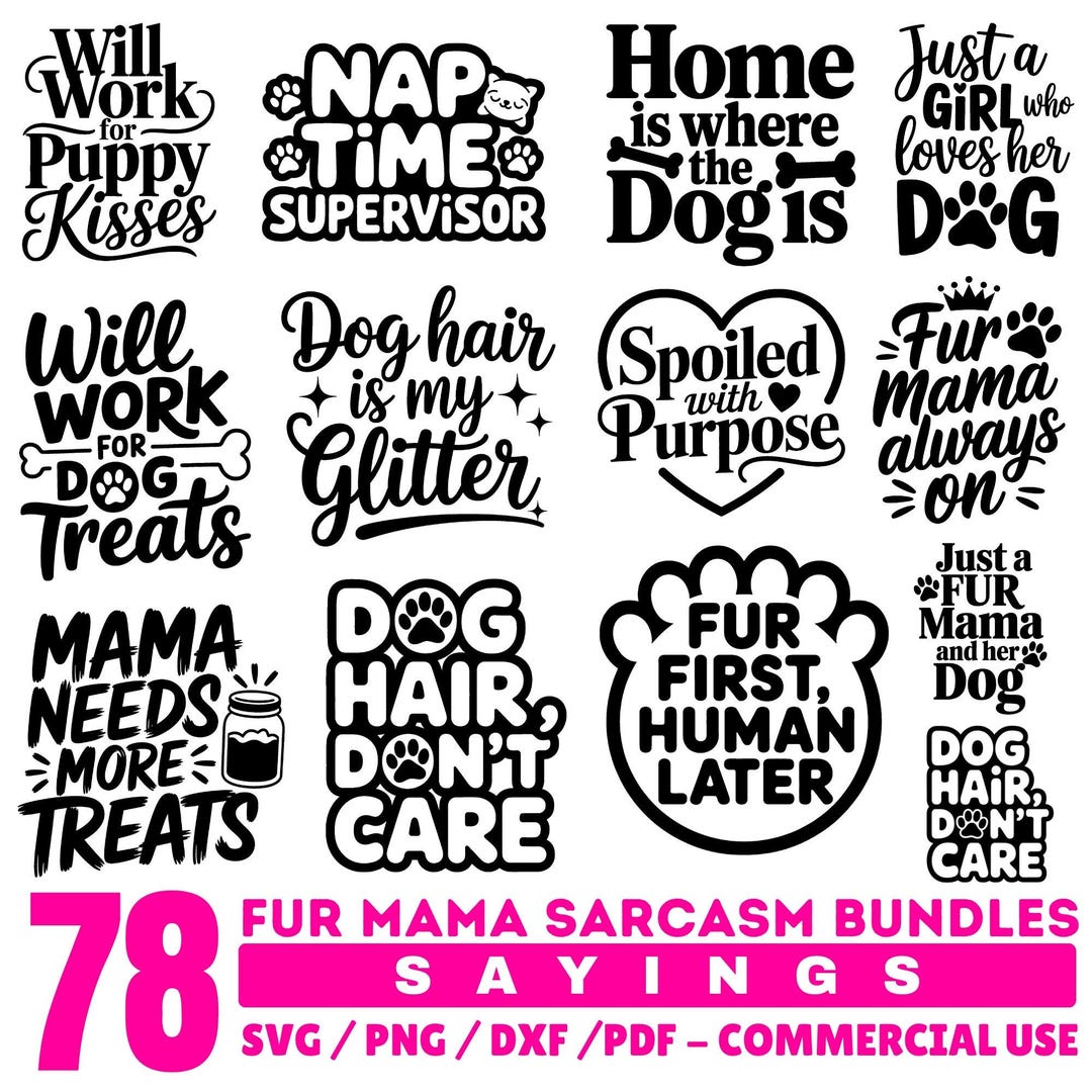 Funny Fur Mama Sarcasm Sayings SVG Bundle (commercial Use) - Etsy
