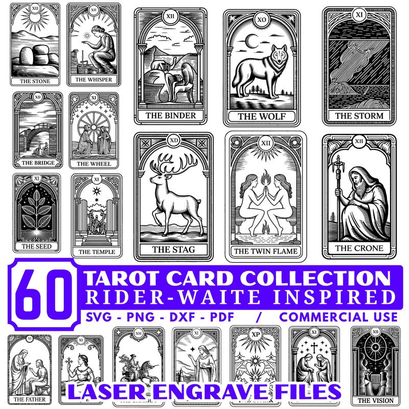 Etched Wood Tarot Cards - Etsy