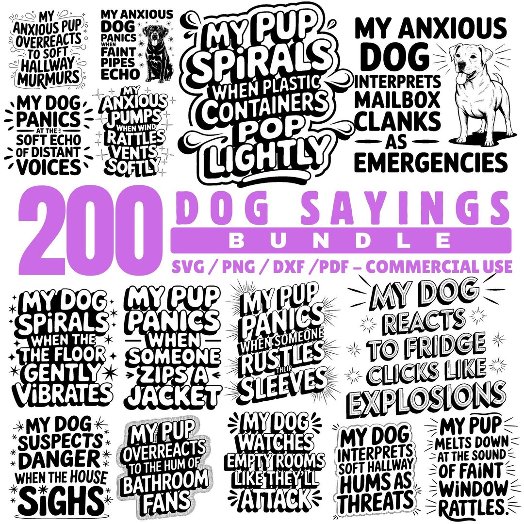 Funny Dog Sayings SVG Bundle for Shirts & Decals (digital Download) - Etsy
