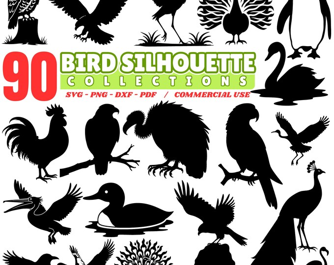 Bird Silhouette Stencil, Bird Svg File, Bird Stencil Includes Jpg,png ...
