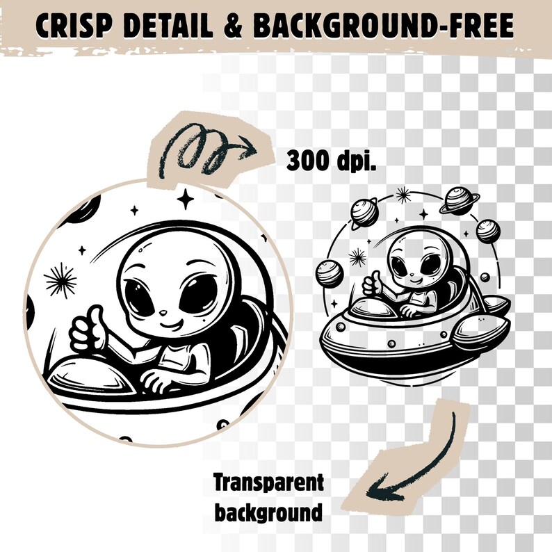 Funny Alien Graphics Svg Png Pdf & Dxf Bundle for DIY Shirts Instant ...