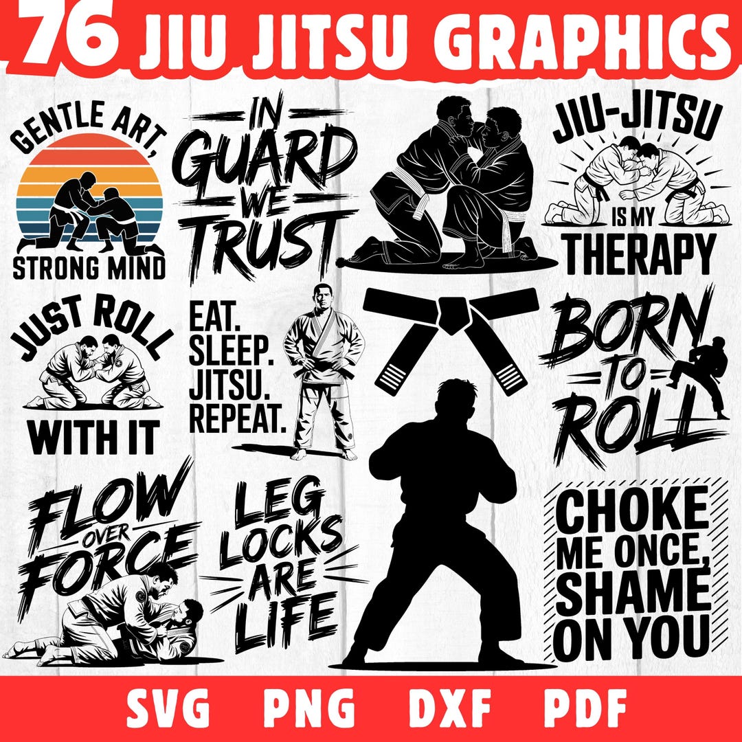 Jiu Jitsu Graphics Bundle (svg, Png, Pdf, Dxf) (digital Download) - Etsy