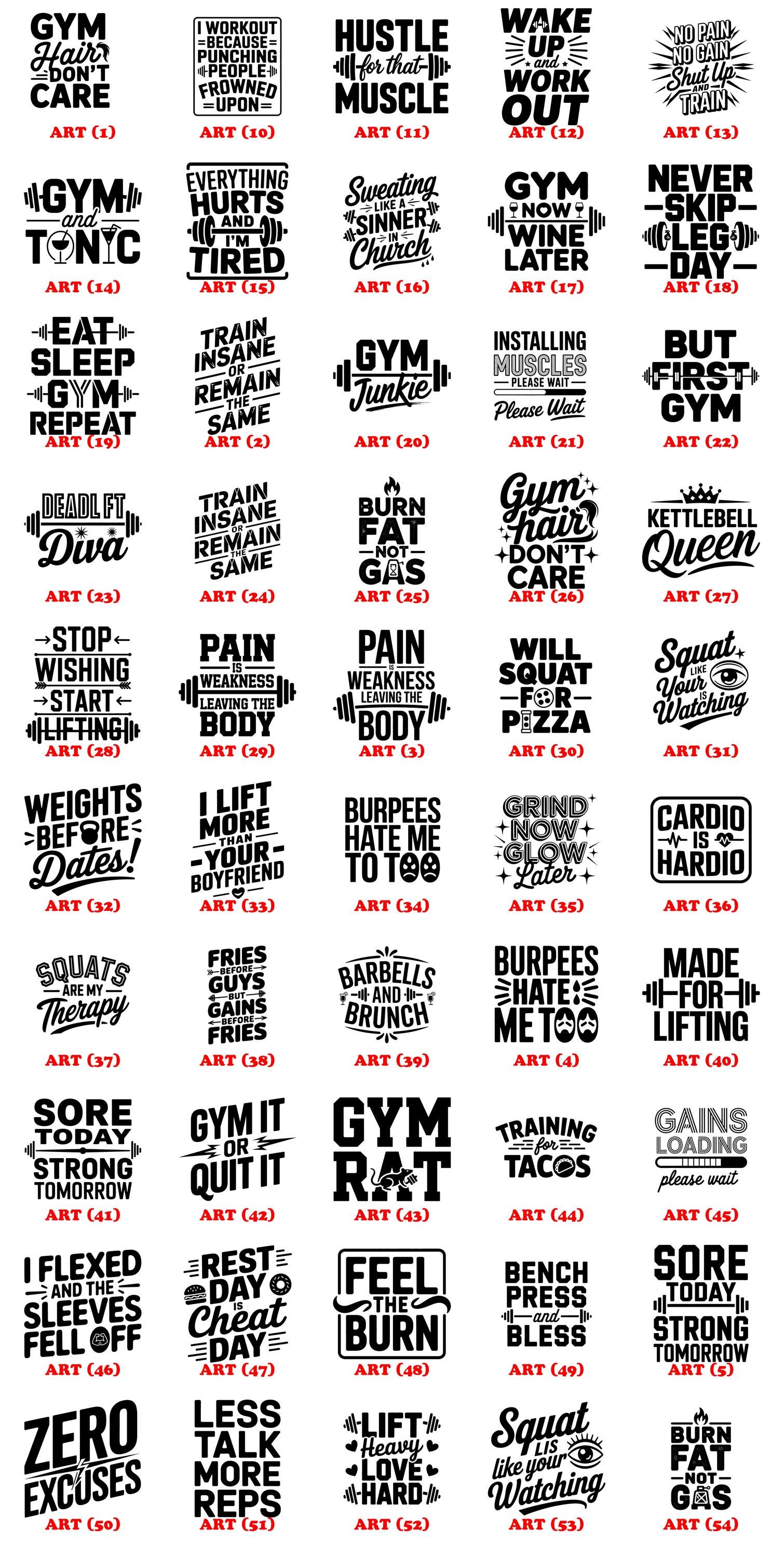 Funny Gym Sayings SVG Bundle, Workout Motivation (digital Download) - Etsy