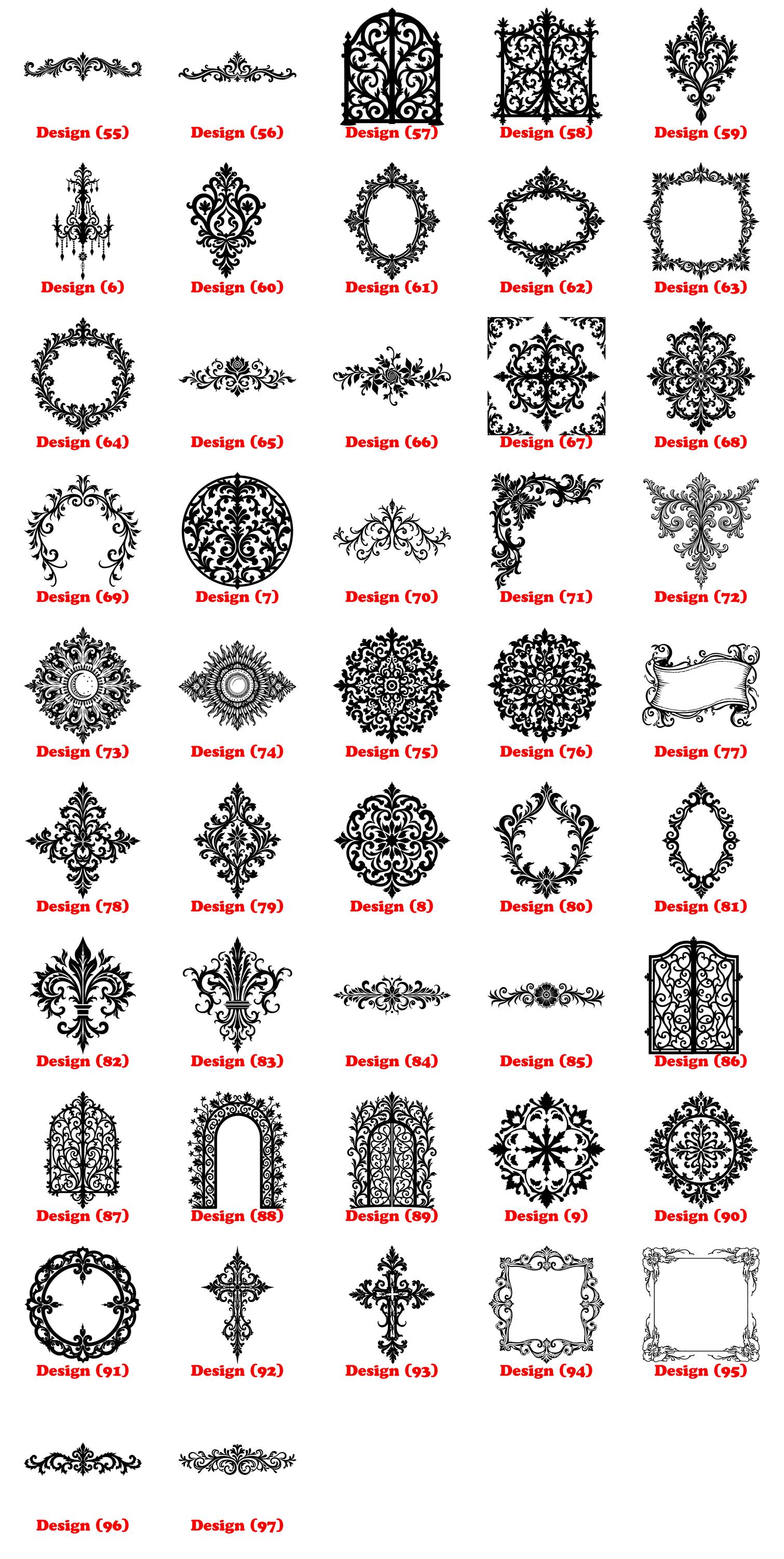 Baroque Frame SVG Bundle, Elegant Decorative Patterns (digital Download ...