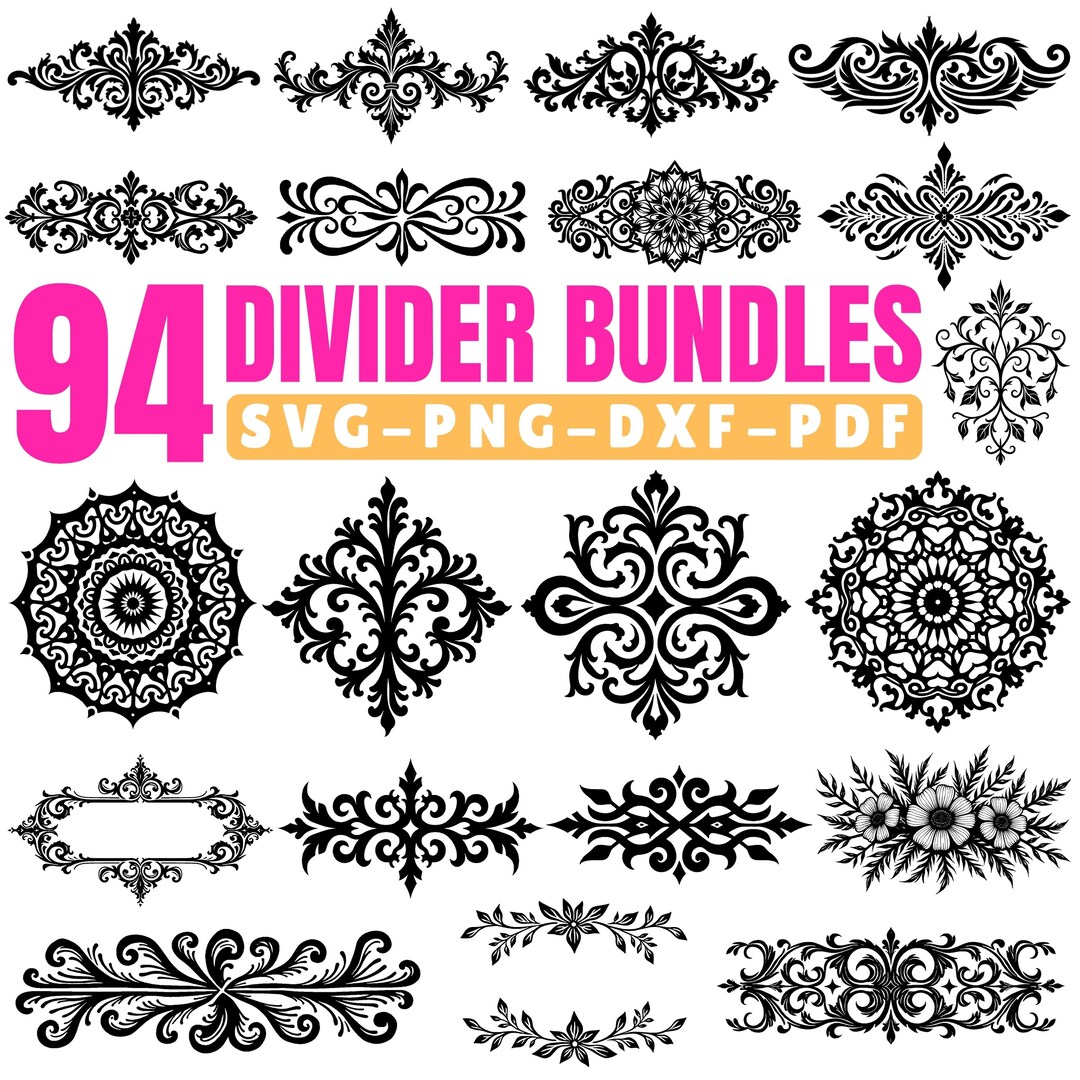 Divider Bundles Svg Png Pdf & Dxf Bundle for Cricut Crafts Instant ...