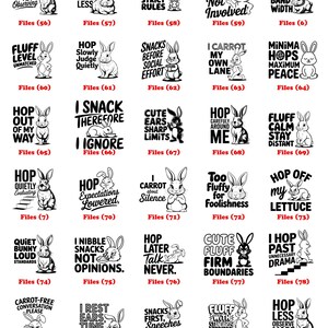 Funny Bunny Sayings (svg, Png, Pdf, Dxf) Bundle - Sassy Easter Crafts ...