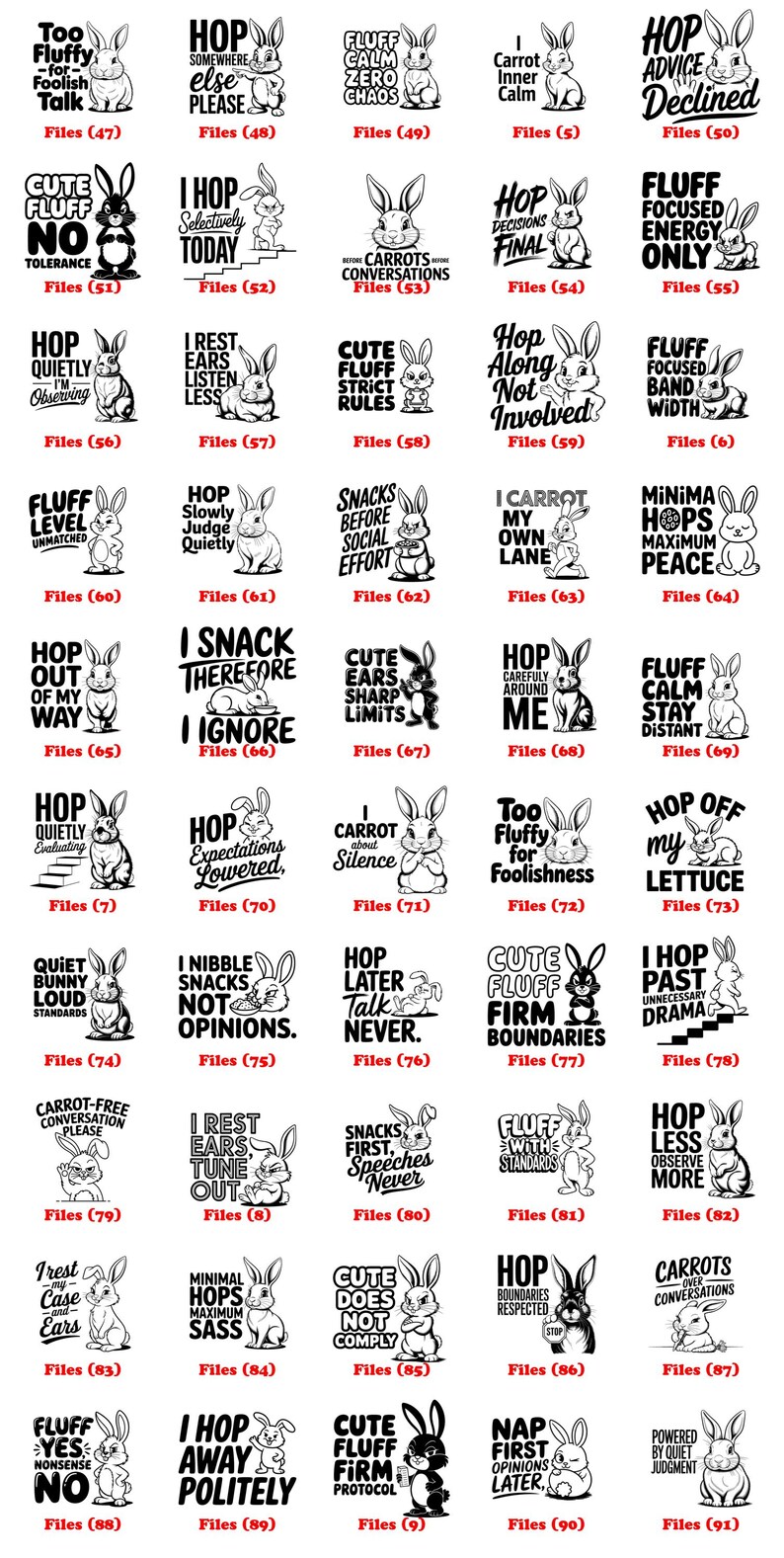 Funny Bunny Sayings (svg, Png, Pdf, Dxf) Bundle - Sassy Easter Crafts ...