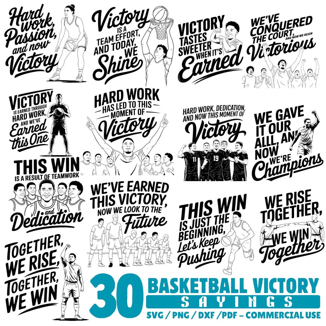 Basketball Victory Sayings Svg Png Pdf & Dxf Bundle for Sports Crafts ...