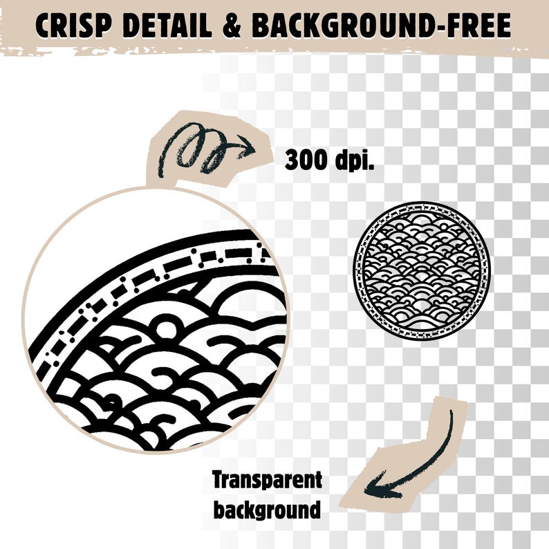 Japanese Wave Seamless Patterns Svg Png Pdf & Dxf Bundle for Cricut ...