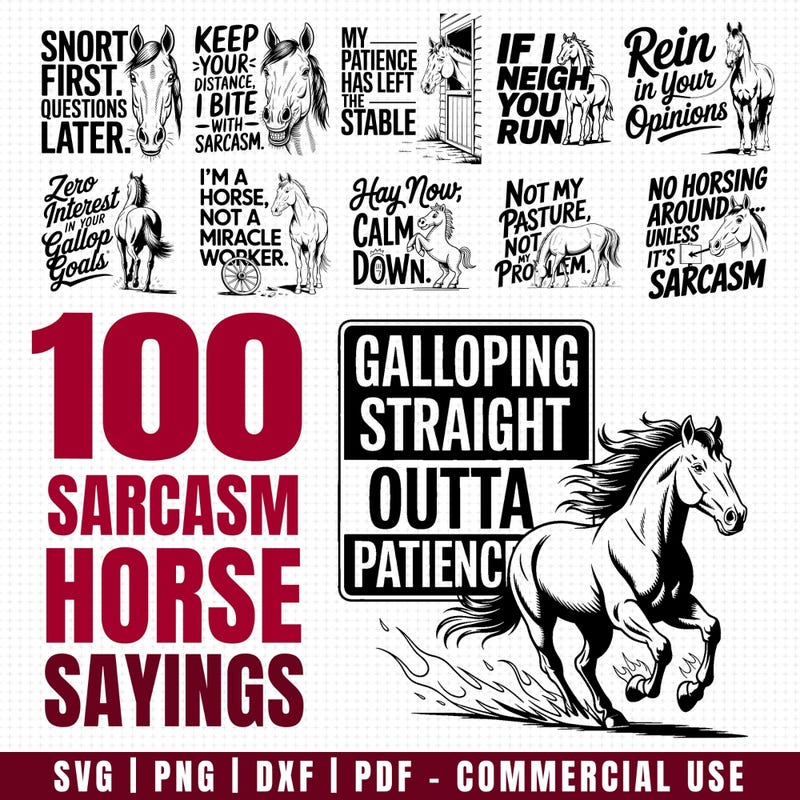 Horse Sarcasm Svg - Etsy