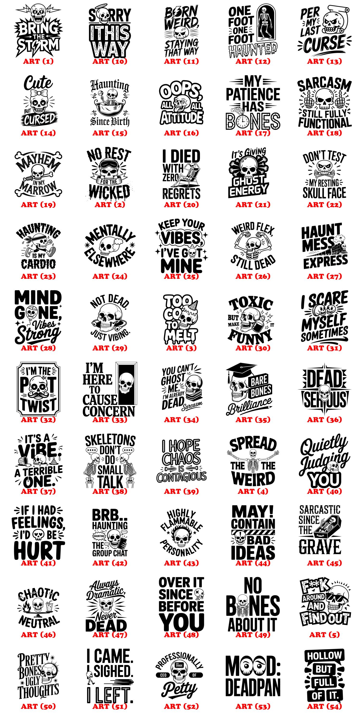 Snarky Skull Svg Png Bundle, Funny Skull Quotes (digital Files) - Etsy