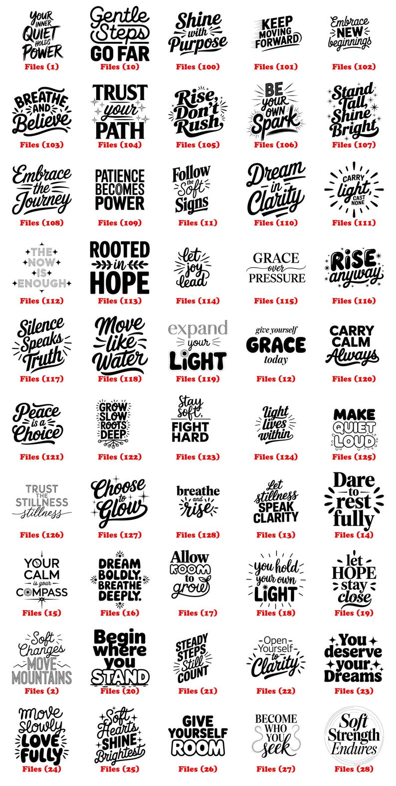Inspirational Sayings Svg Png Pdf & Dxf Bundle for DIY Crafts Instant ...