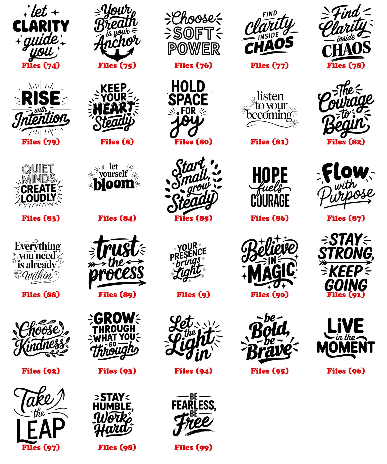 Inspirational Sayings Svg Png Pdf & Dxf Bundle for DIY Crafts Instant ...