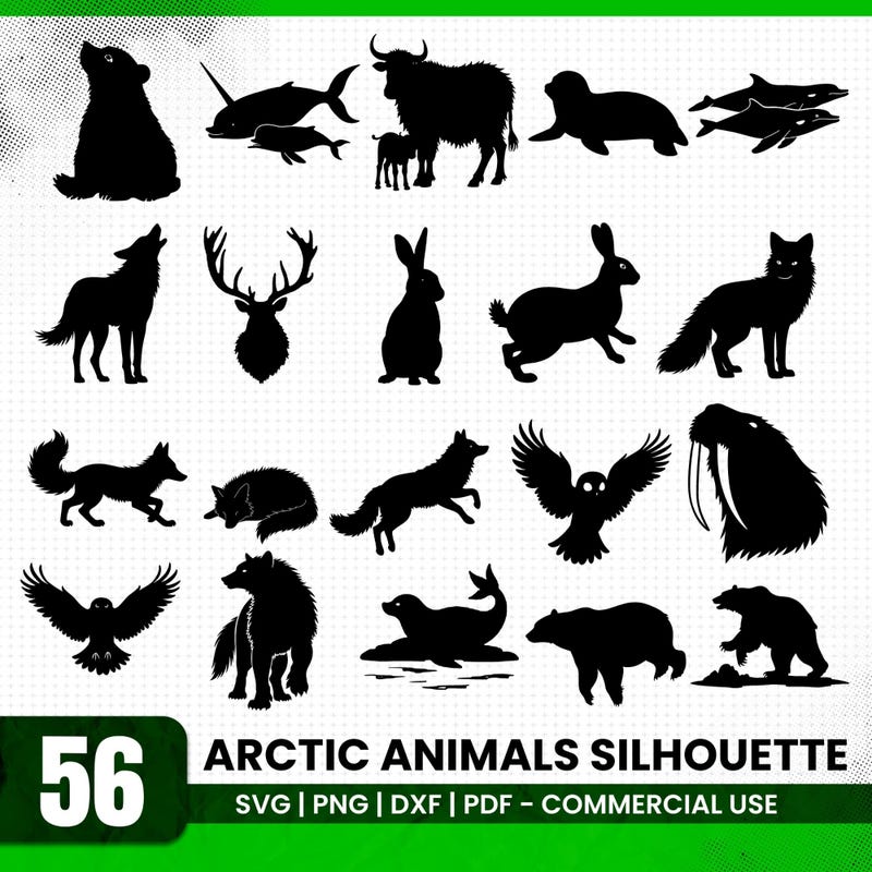 Arctic Animal Silhouette - Etsy