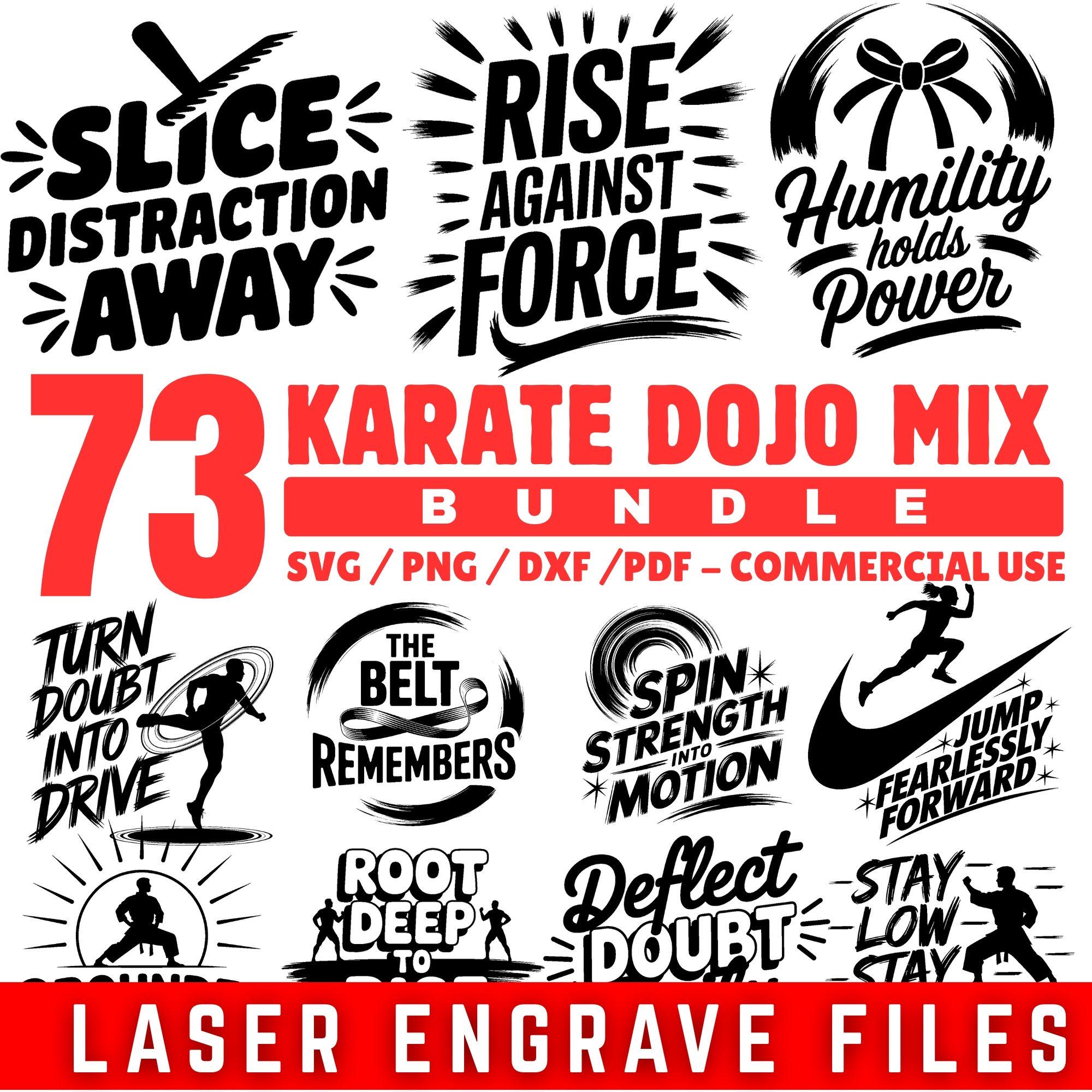 Laser Engrave Files Karate Dojo Svg Png Pdf & Dxf Bundle Instant ...