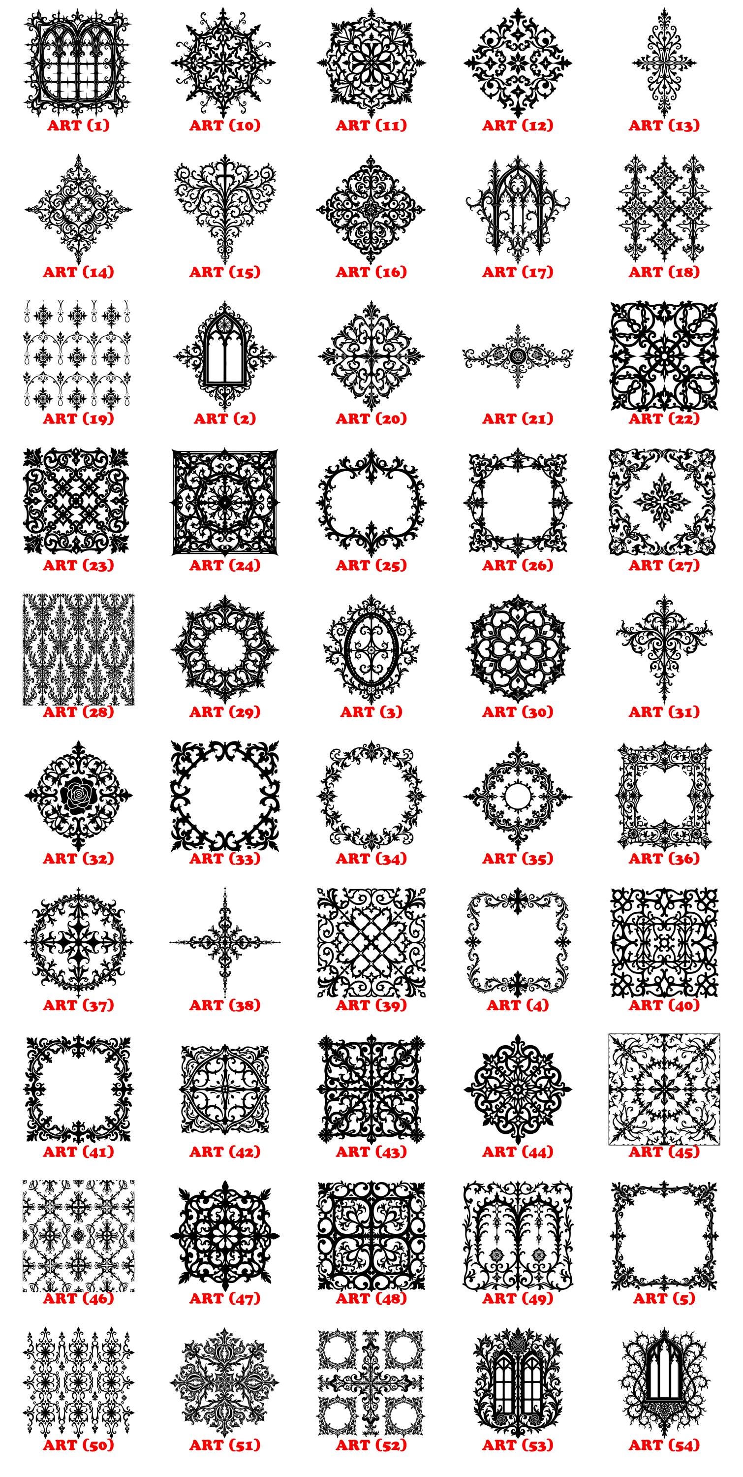 Gothic Filigree Seamless Patterns Svg Png Pdf & Dxf Bundle Instant ...