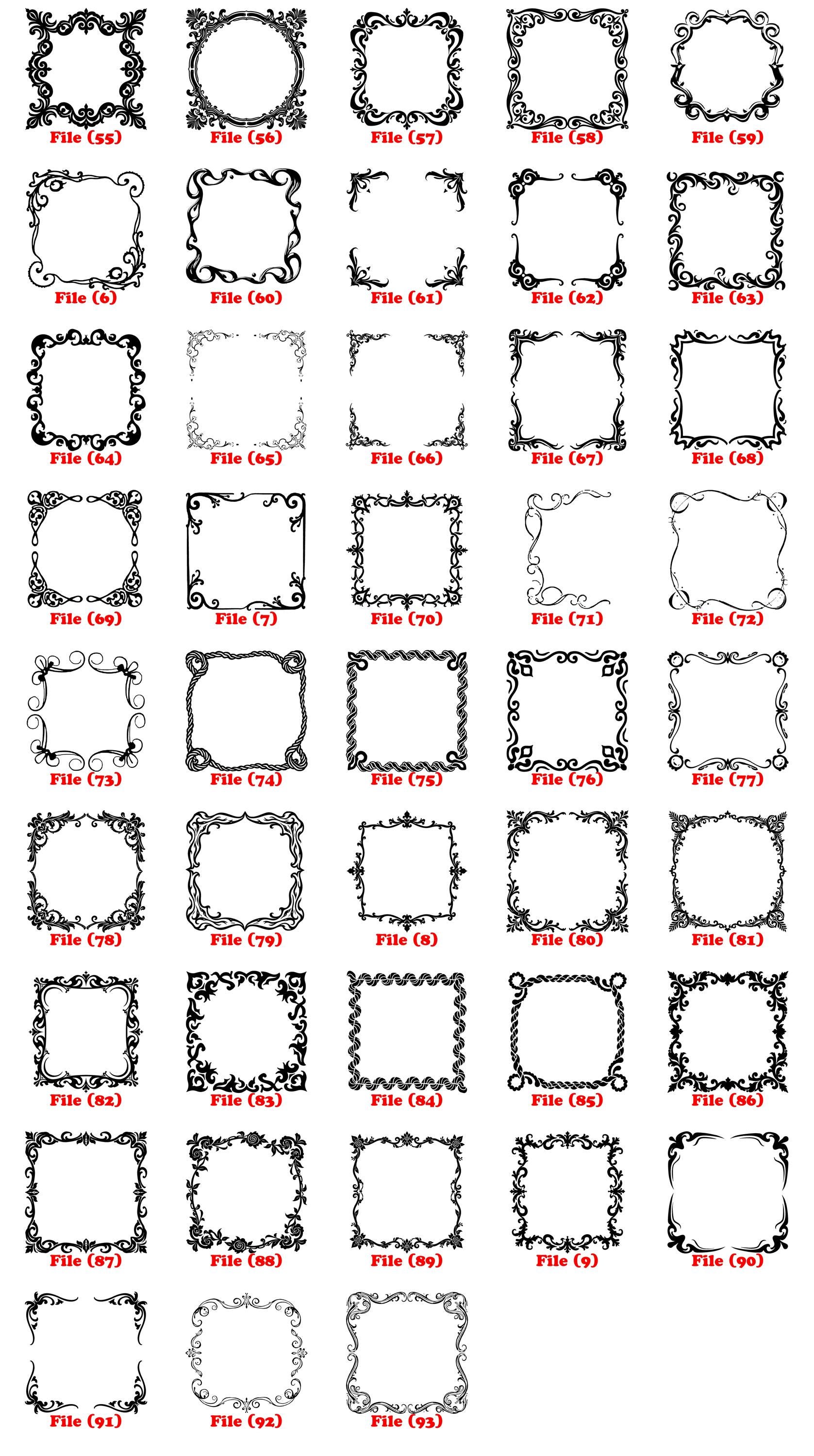 Curl Corners & Frames SVG Bundle for Cricut (digital Download) - Etsy