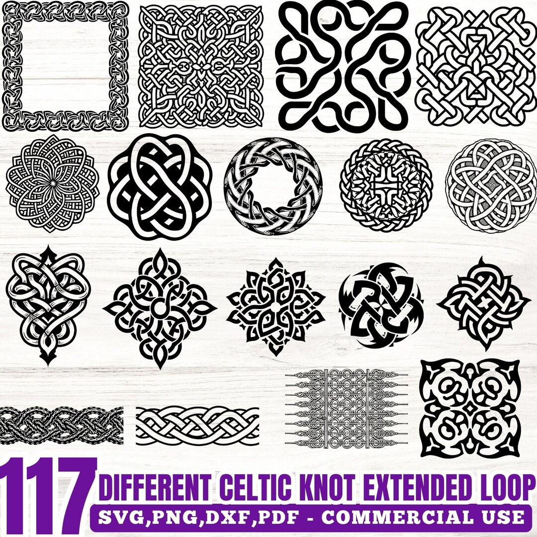 Different Celtic Knot Extended Loop Svg Png Pdf & Dxf Bundle for ...
