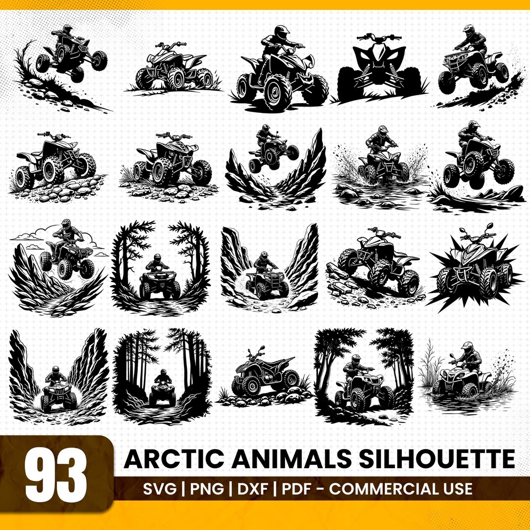 ATV Graphics Svg Png Pdf & Dxf Bundle for Custom Offroad Decals Instant ...