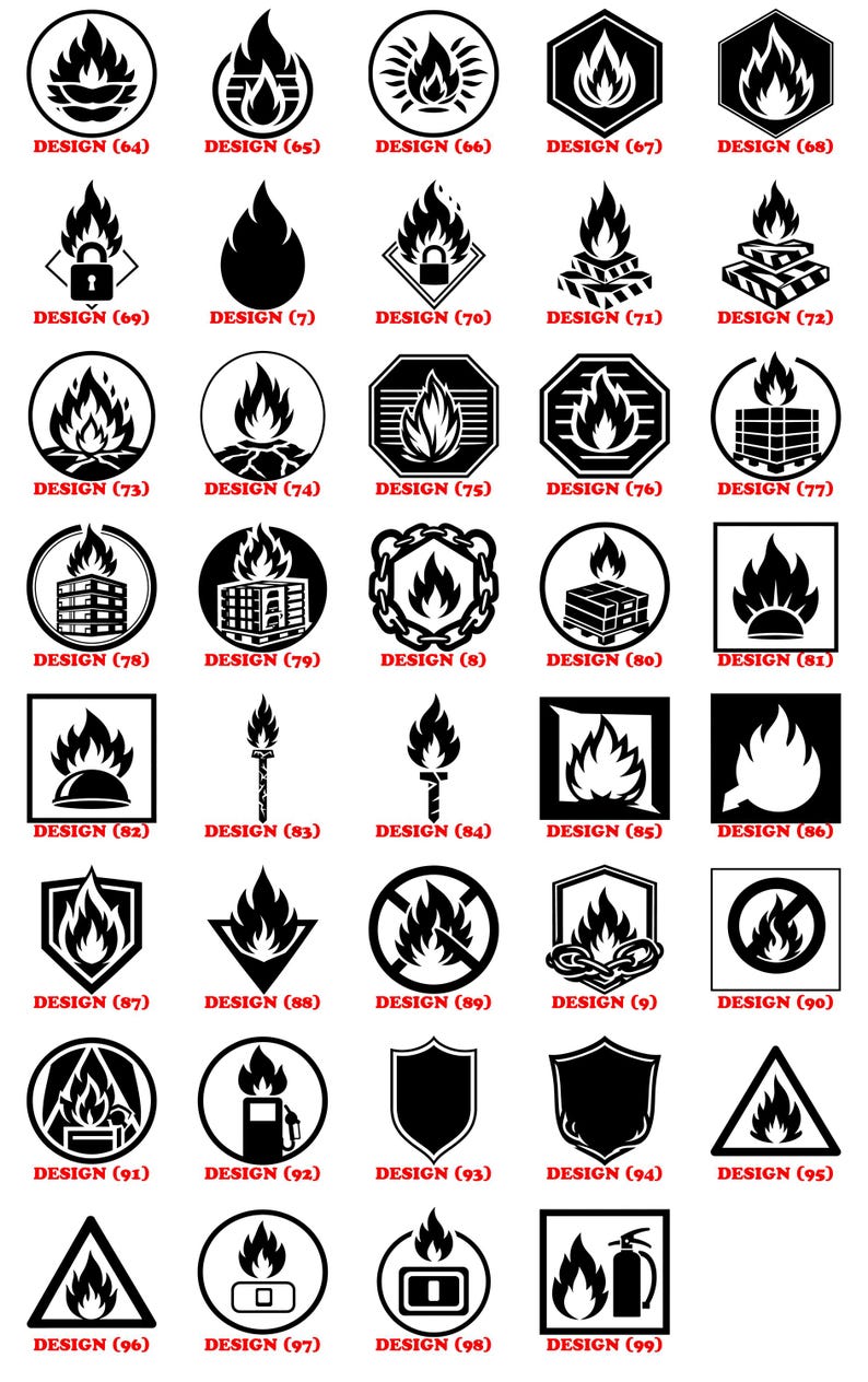 Laser Engrave Files Fire Hazard Symbol Svg Png Pdf & Dxf Bundle Instant ...