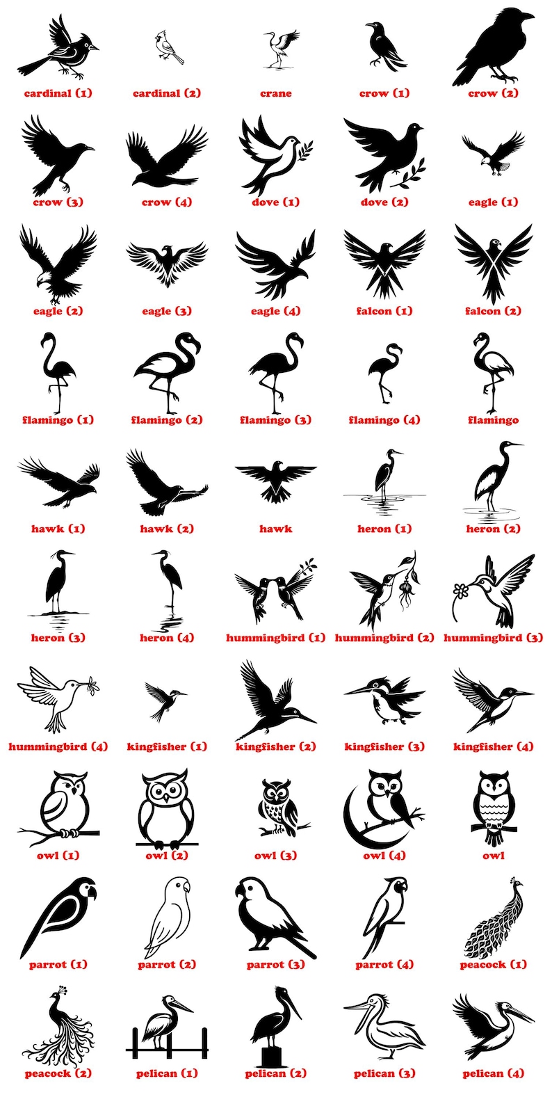 Bird Line Art SVG Bundle: Laser Engrave Files (digital Download) - Etsy