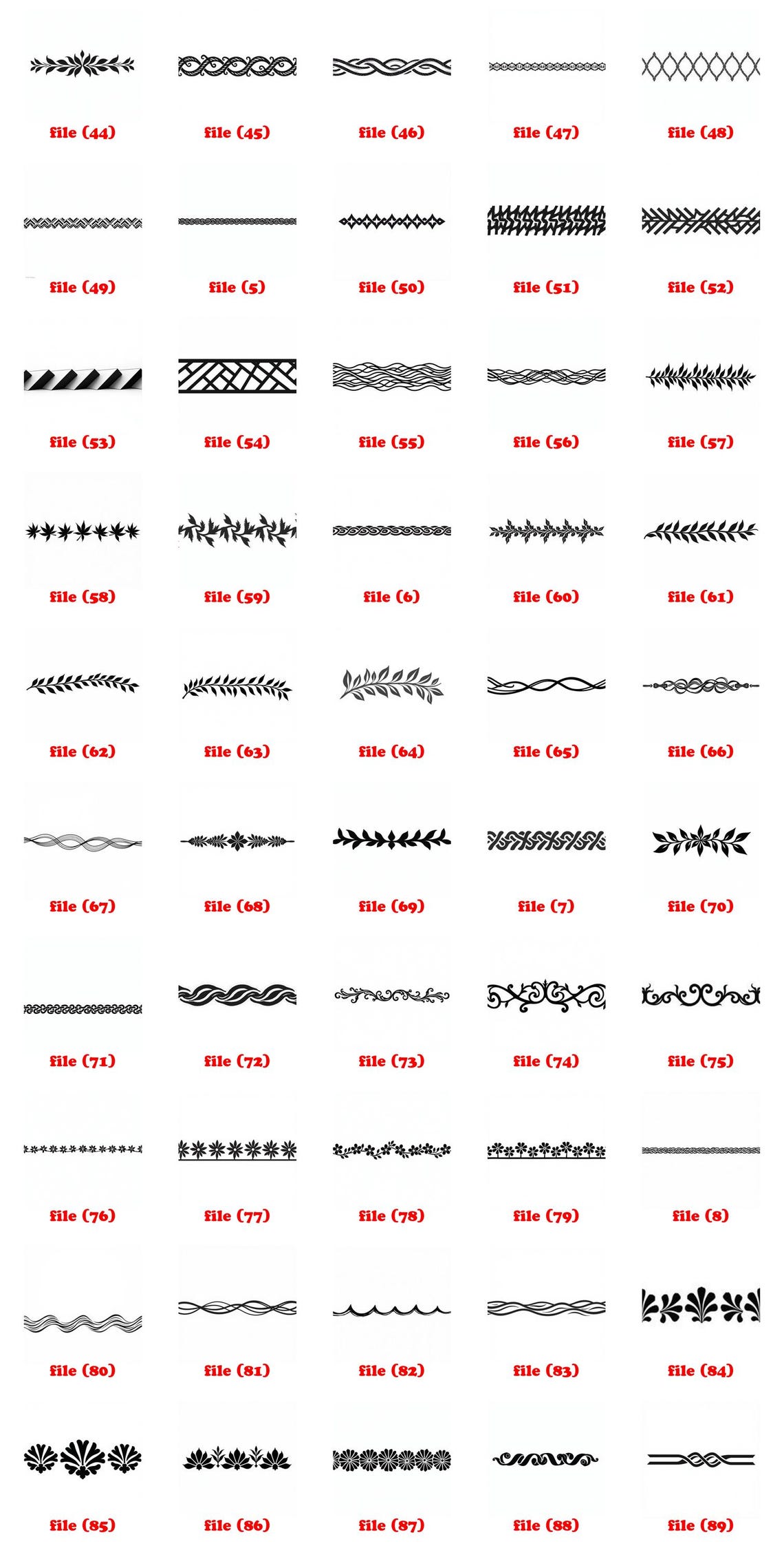 Laser Engrave Files Repeat Border Line-art Svg Png Pdf & Dxf Bundle ...